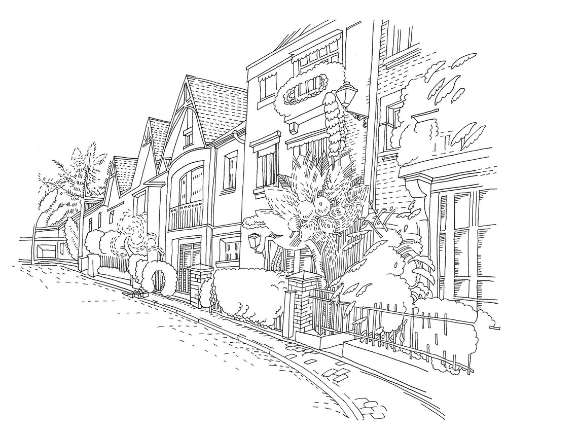 Paris Street One Line Drawing for Digital Download - Etsy