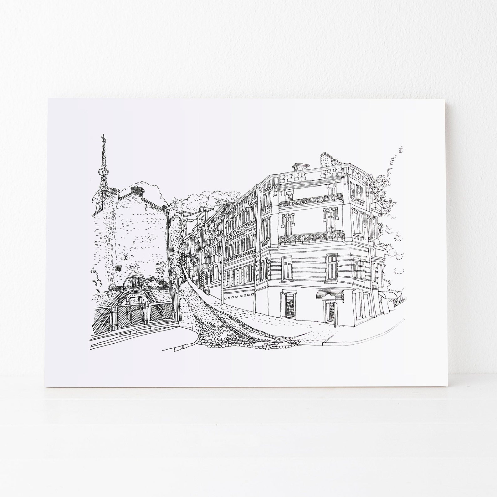 City skyline print One line drawing for digital download | Etsy