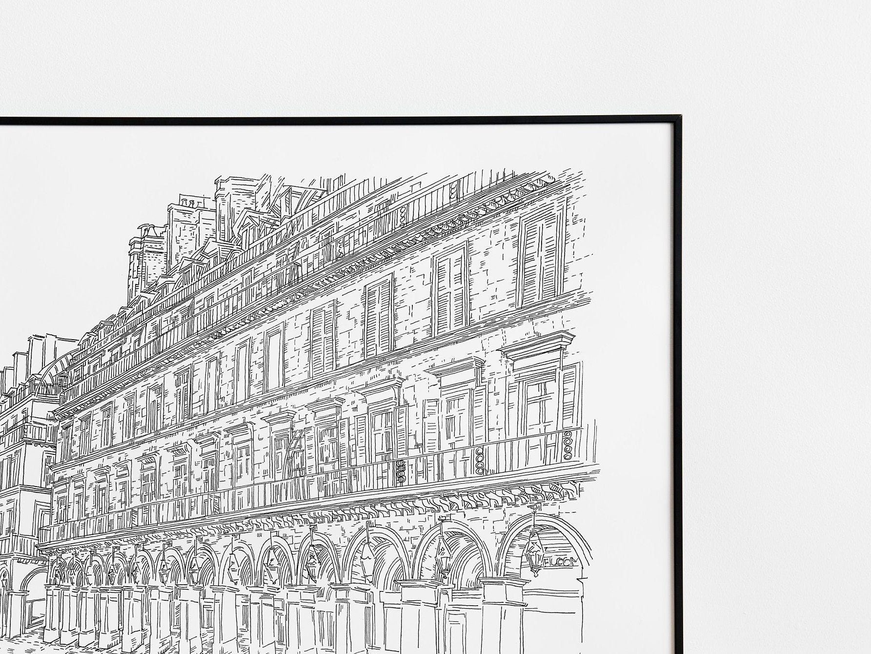 Cityscape Drawing for Digital Download One Line Drawing Architecture ...