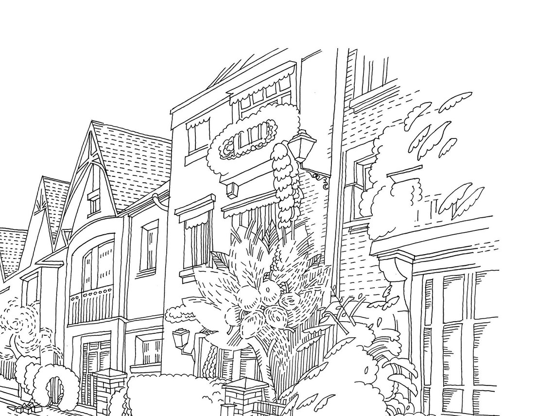 Paris Street One Line Drawing for Digital Download - Etsy