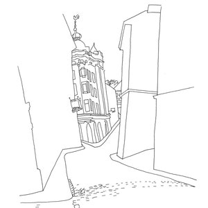 Set of 2 Art Prints One Line Drawing Architecture Poster for - Etsy