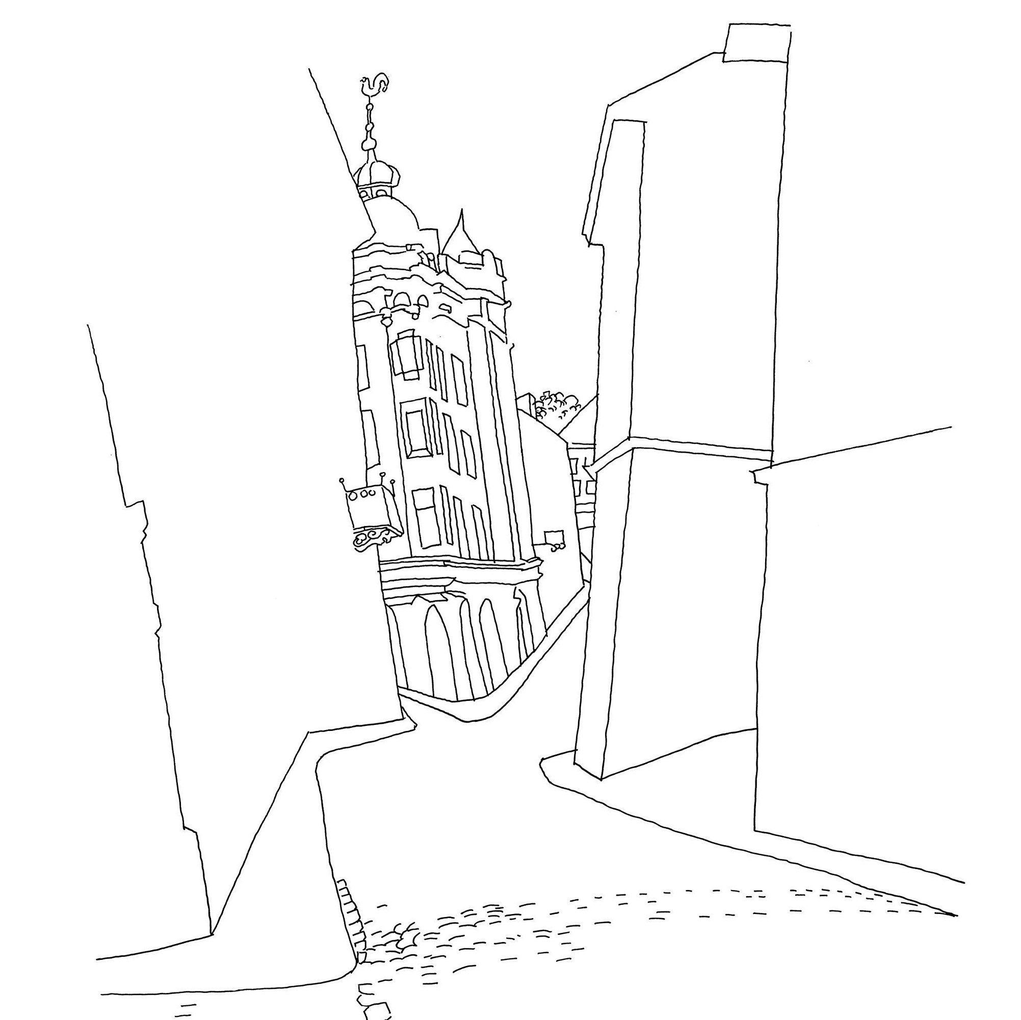 Set of 2 Art Prints One Line Drawing Architecture Poster for - Etsy