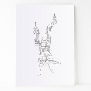 Set of 2 Art Prints One Line Drawing Architecture Poster for - Etsy