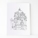 Baroque Church Line Drawing Print Instant Download - Etsy