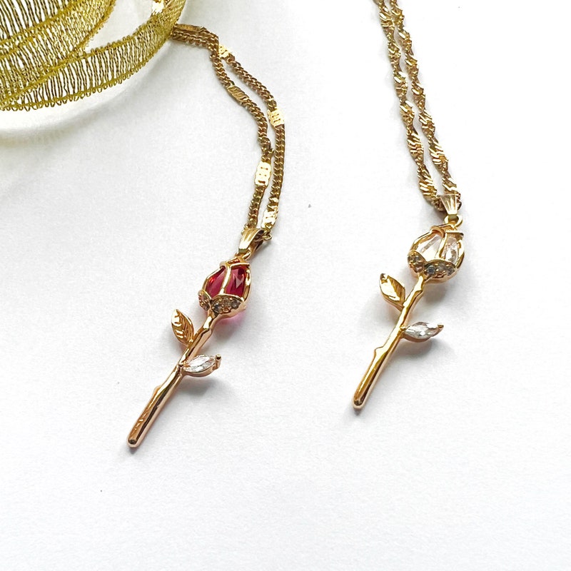 Rose Necklace - Etsy