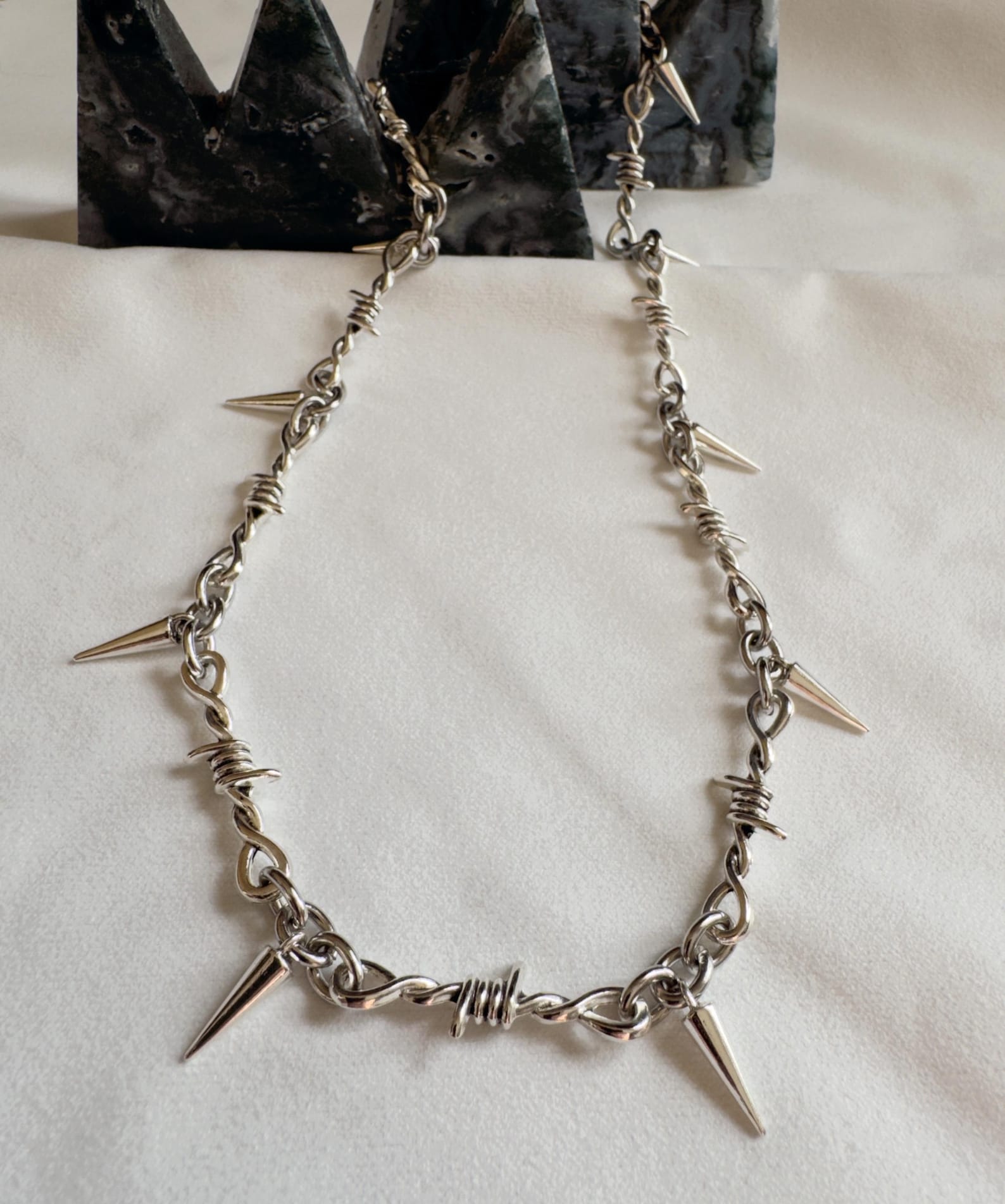 Barbwire and Spikes Necklace | Punk Spiky Chain - Etsy