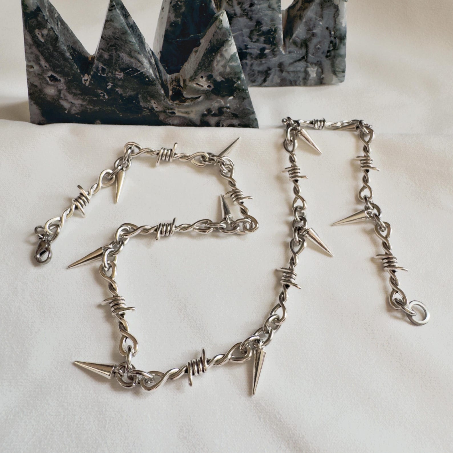 Barbwire and Spikes Necklace | Punk Spiky Chain - Etsy