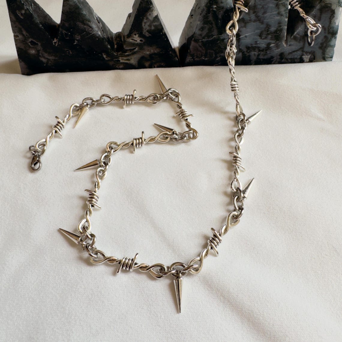 Barbwire and Spikes Necklace | Punk Spiky Chain - Etsy