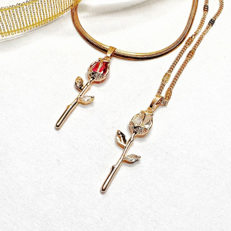 Rose Necklace - Etsy