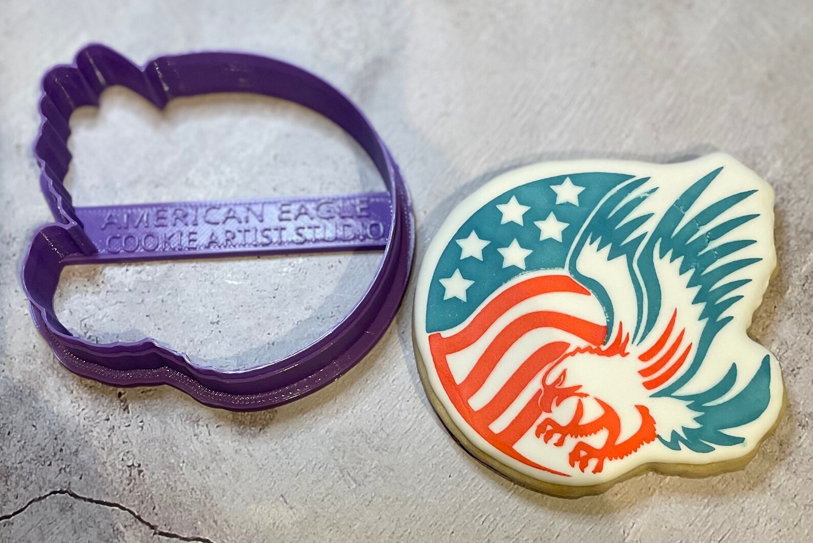 American Flag Eagle Cookie Cutter 2 Part STENCIL/CUTTER Set - Etsy