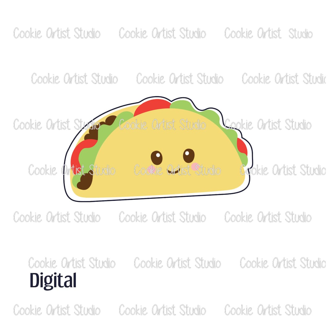 Cute Taco DIGITAL STL File, Cookie Cutter to Download, Downloadable ...
