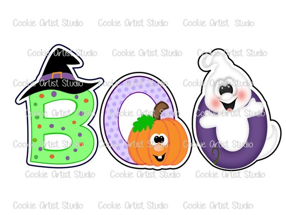 BOO Set of 3 Cookie Cutter and Fondant Cutter Set - Etsy