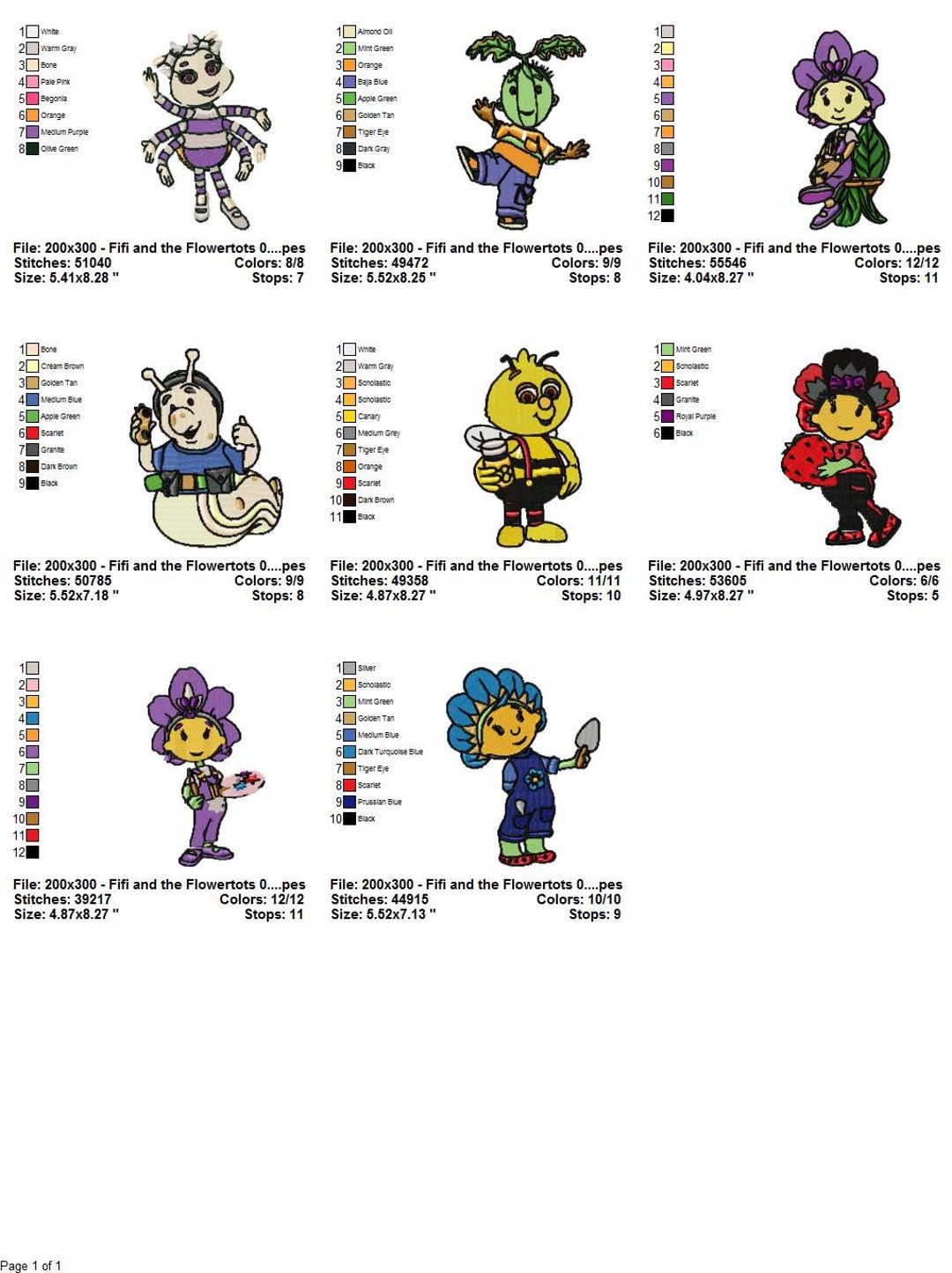 Fifi and the Flowertots Embroidery Design Bundle 101 - Etsy