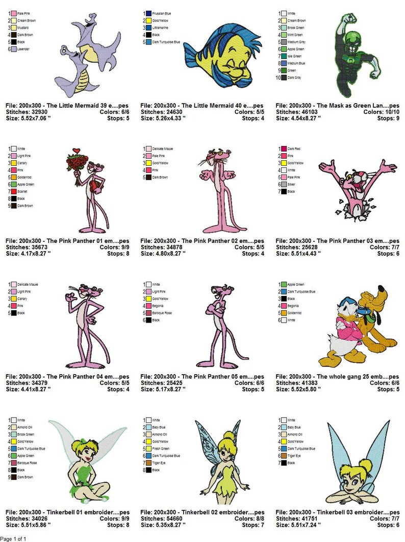 Cartoon Disney Embroidery Design Bundle 237 - Etsy