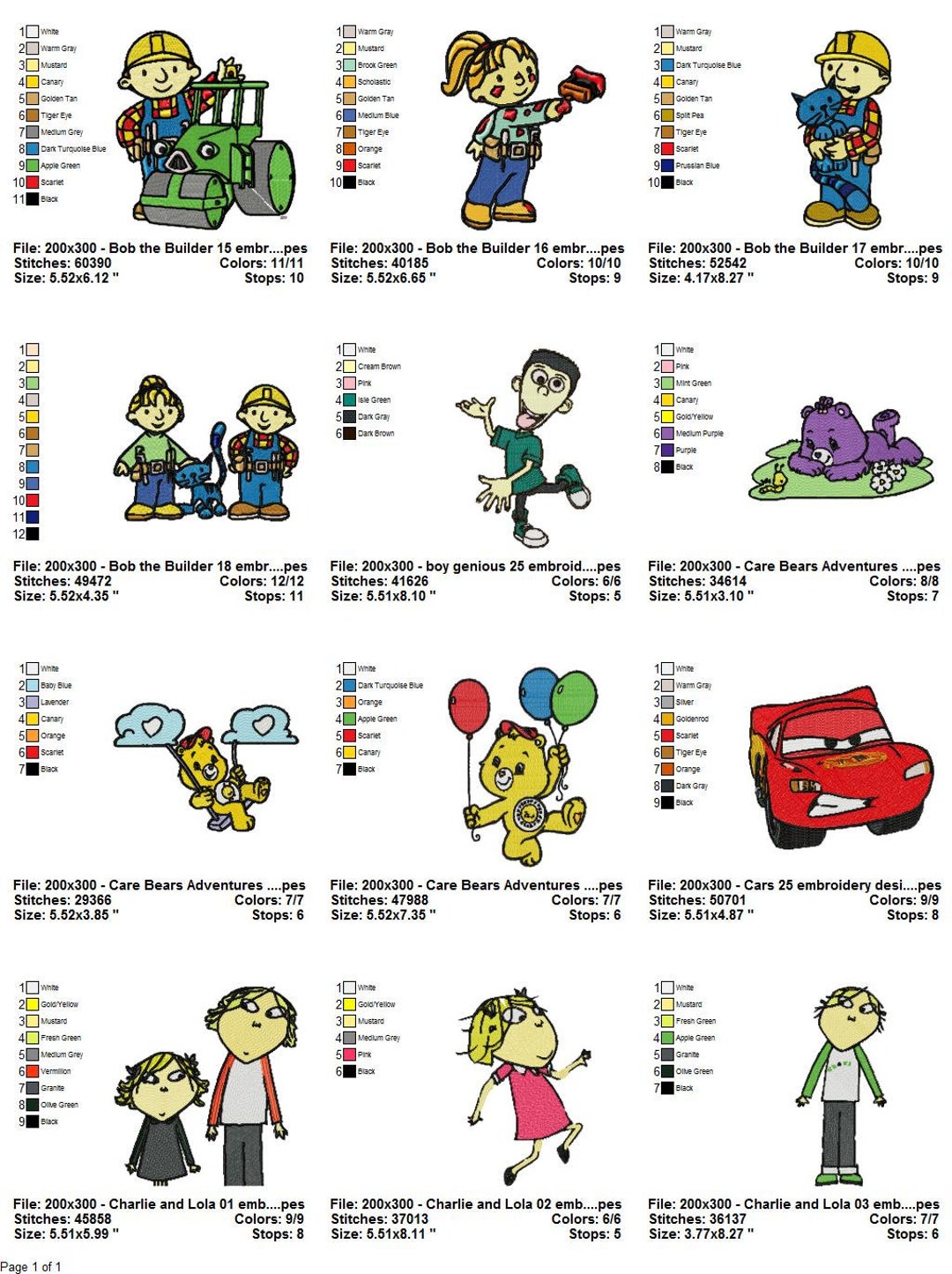 Cartoon Disney Embroidery Design Bundle 224 - Etsy