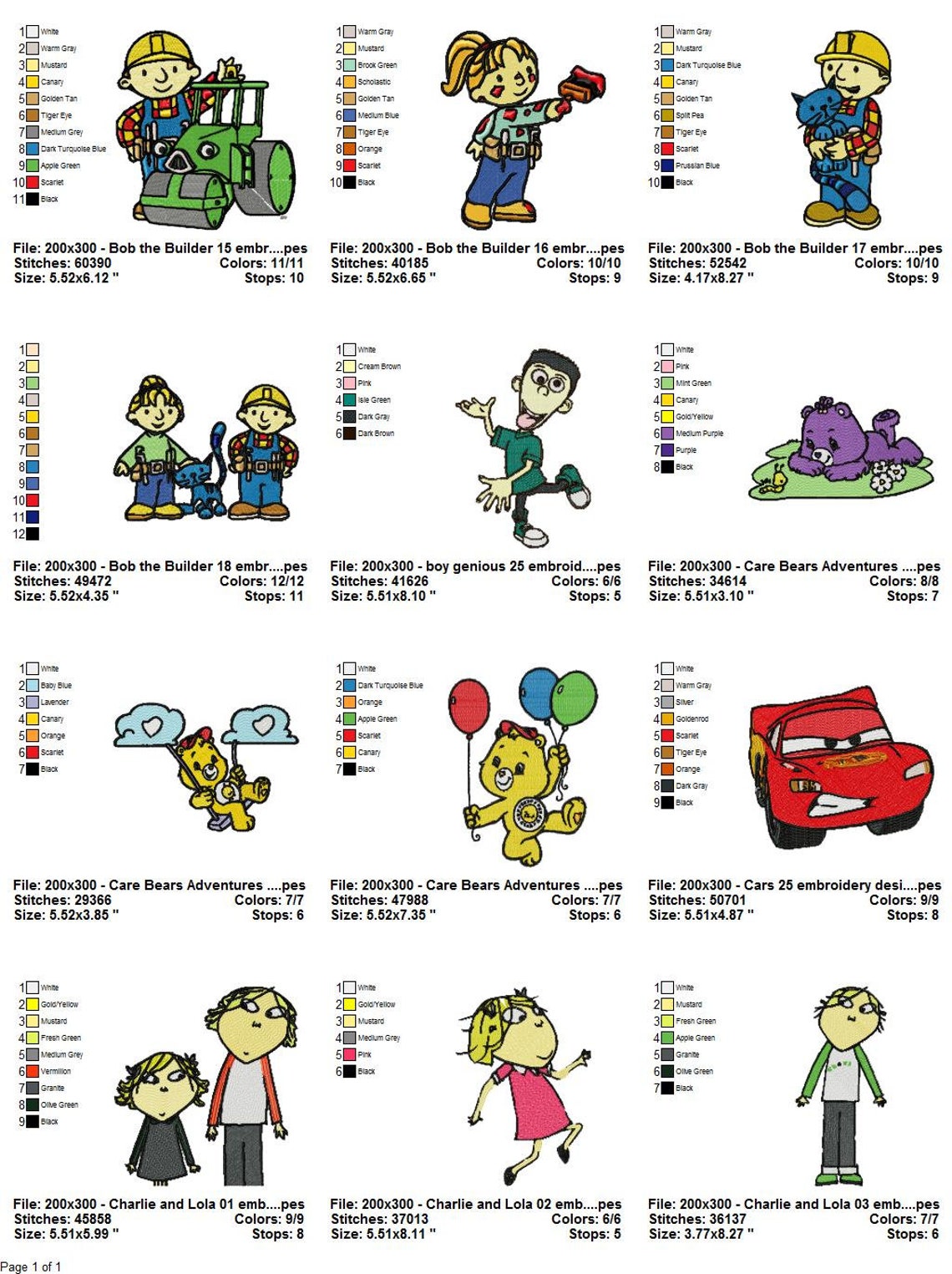 Cartoon Disney Embroidery Design Bundle 224 | Etsy