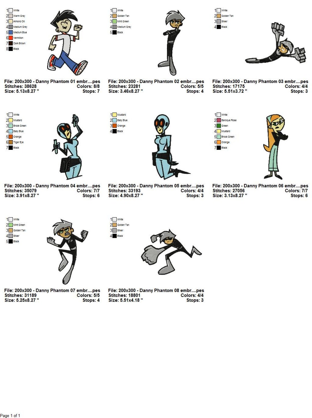 Danny Phantom Embroidery Design Bundle 76 - Etsy UK