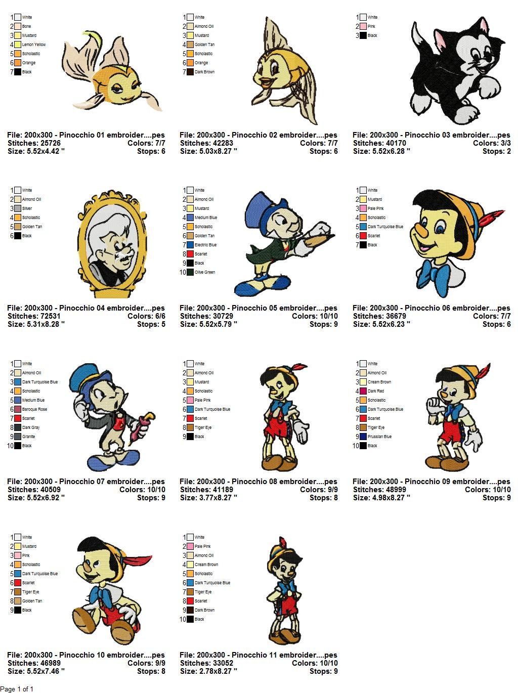 Pinocchio Characters Names