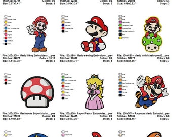 Super Mario Embroidery Design Bundle 178 | Etsy