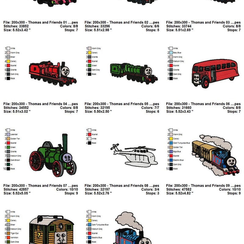 Thomas the Train Embroidery Design - Etsy