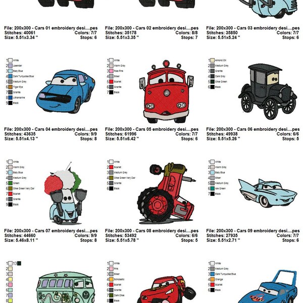 Cars Embroidery - Etsy