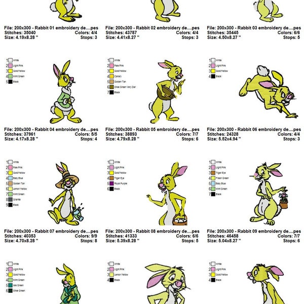 Rabbit Embroidery - Etsy