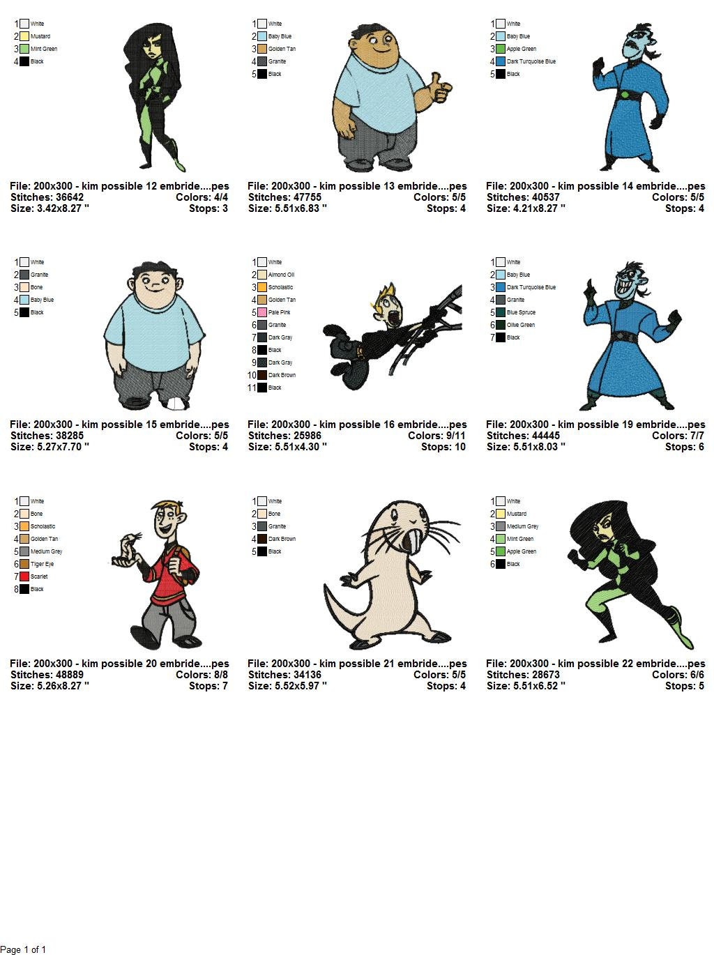 Kim Possible Character Names