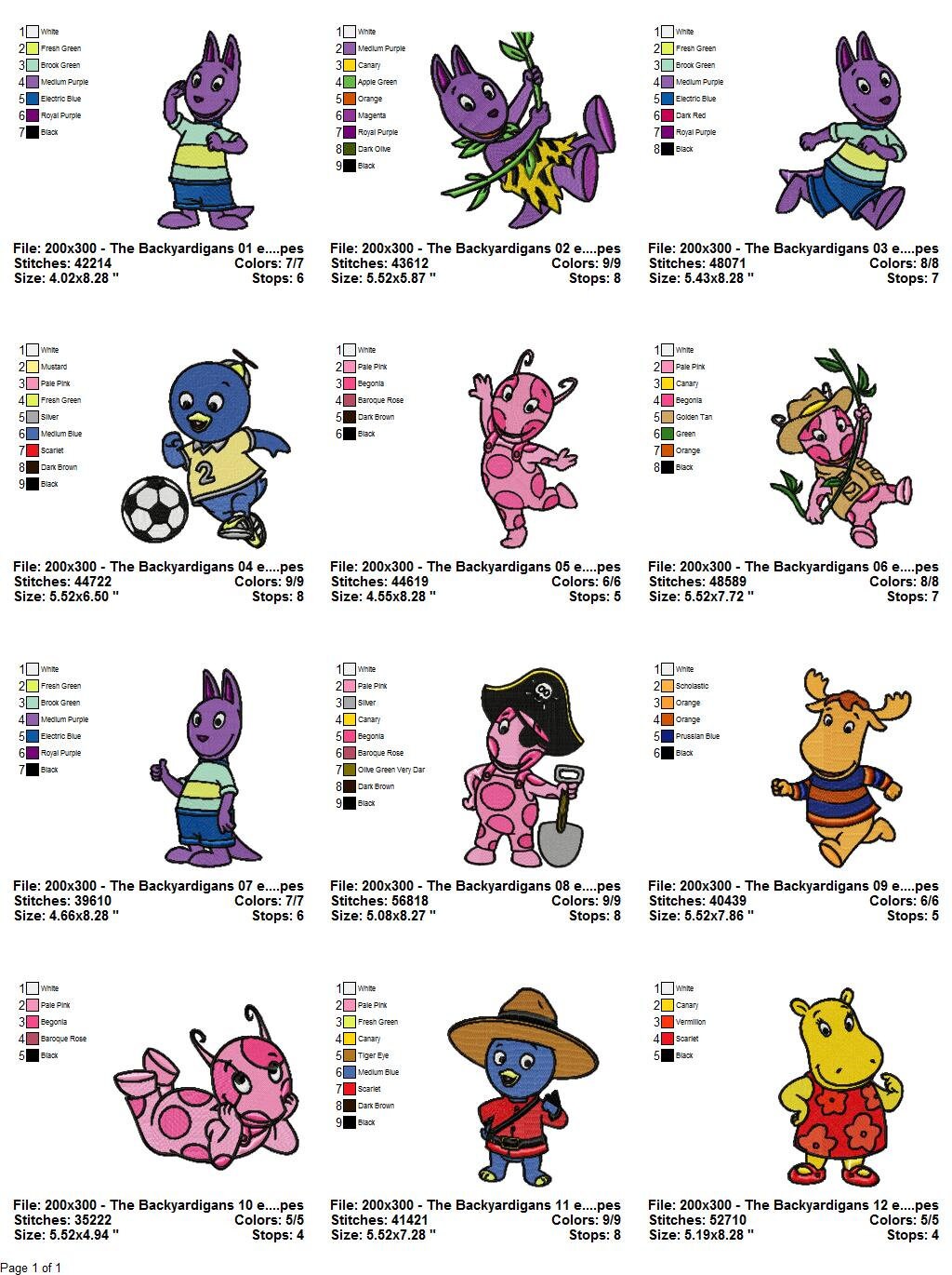 The Backyardigans Embroidery Design Bundle 192 - Etsy