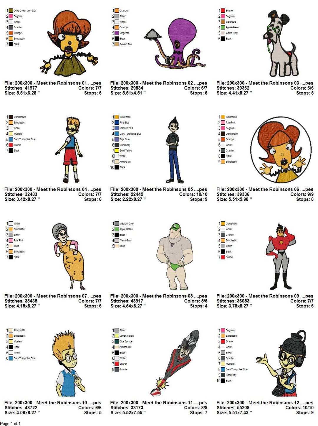 Meet the Robinsons Embroidery Design Bundle 132 - Etsy