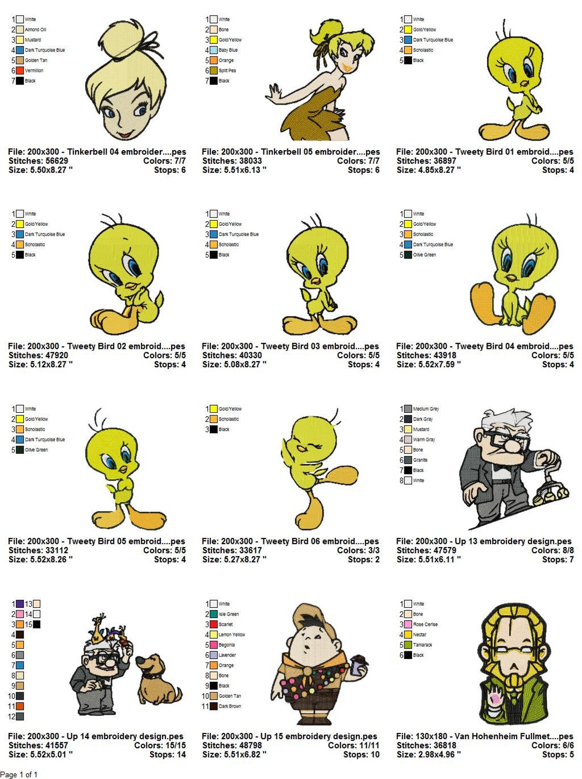 Cartoon Disney Embroidery Design Bundle 238 - Etsy