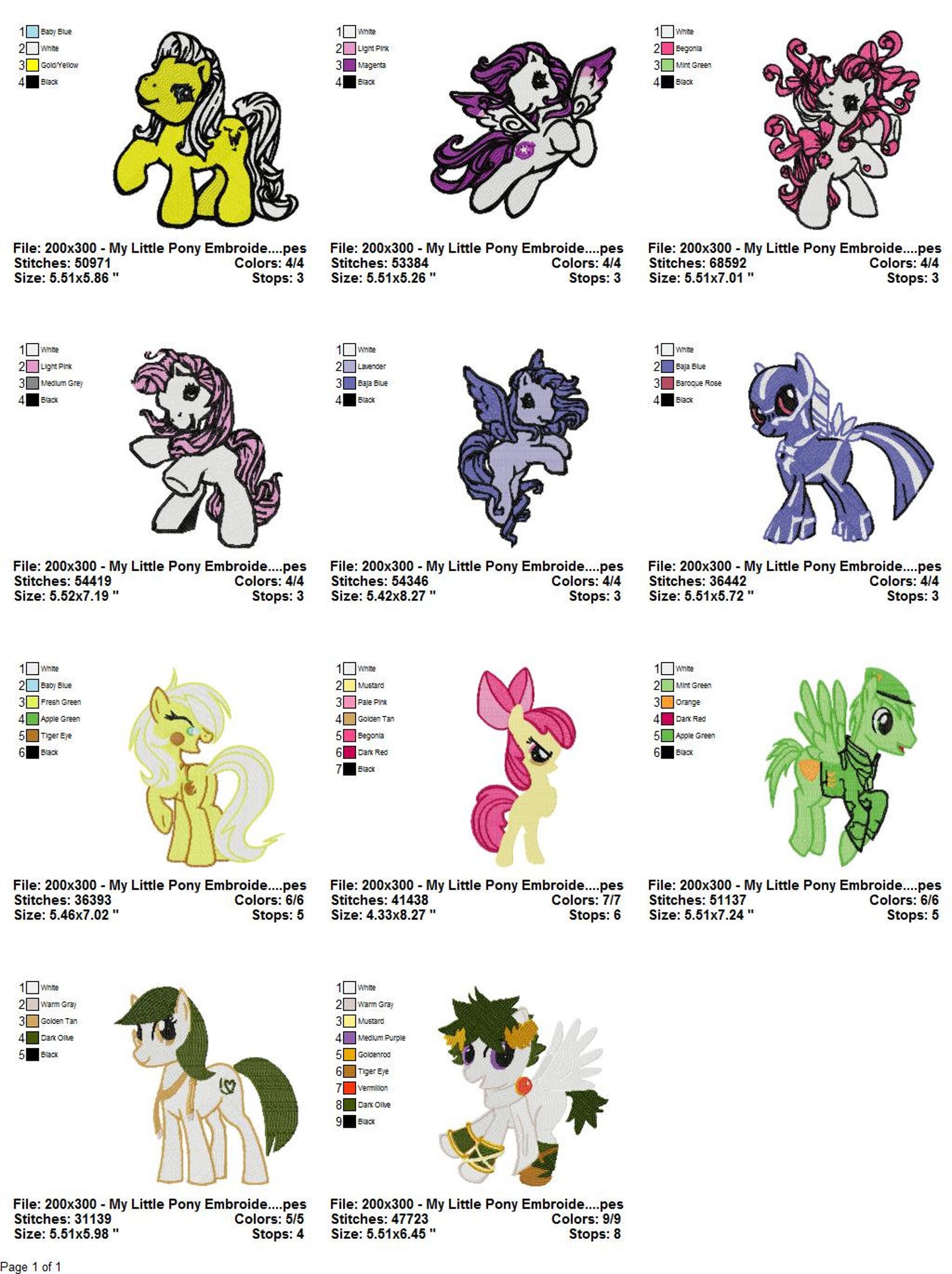 My Little Pony Embroidery Design Bundle 146 - Etsy