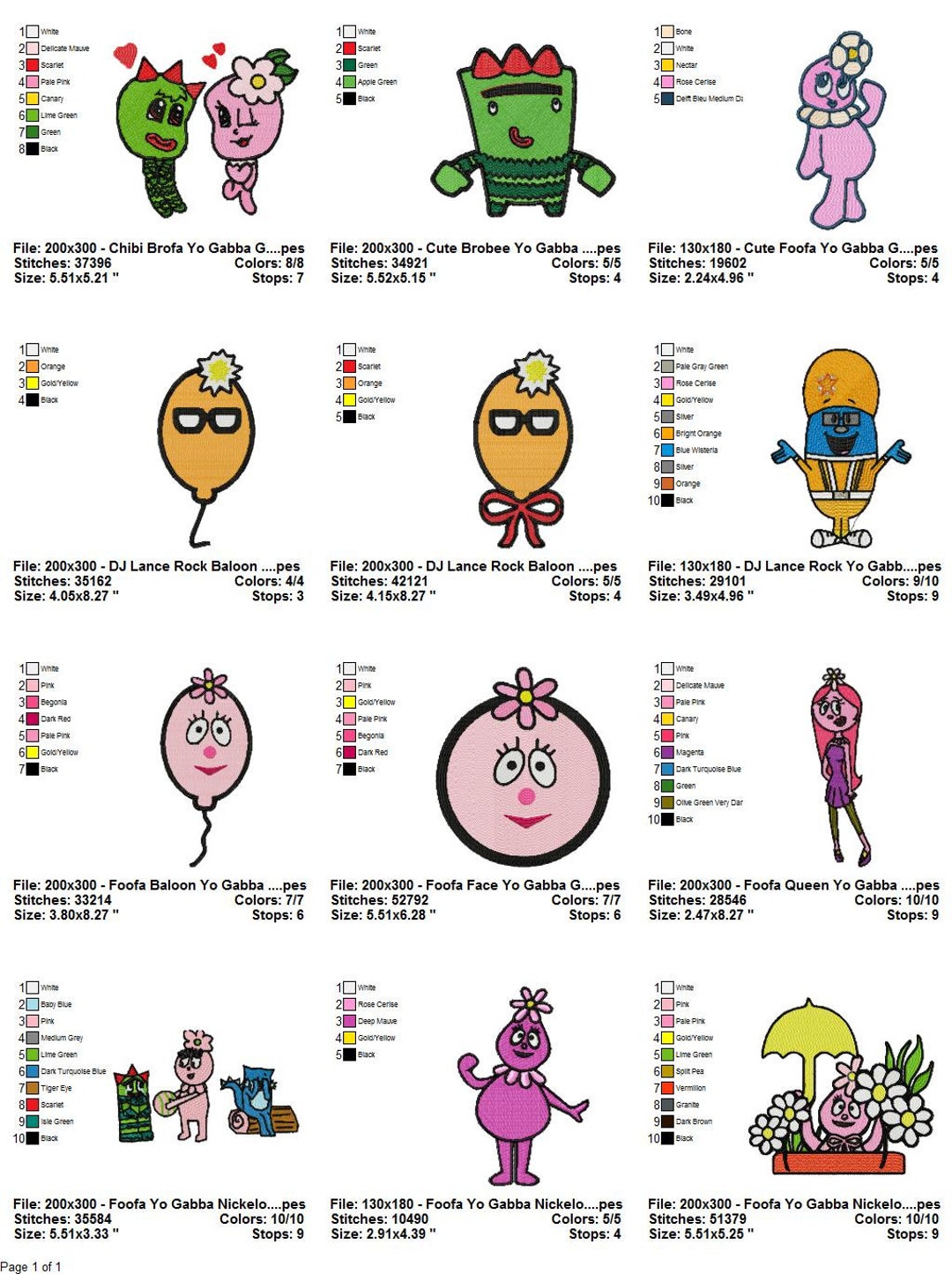 Yo Gabba Gabba Embroidery Design Bundle 213 - Etsy Australia