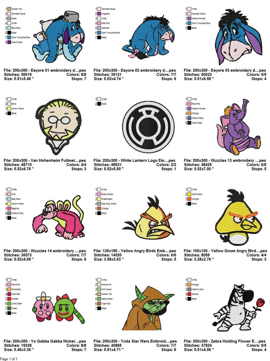 Cartoon Disney Embroidery Design Bundle 239 - Etsy