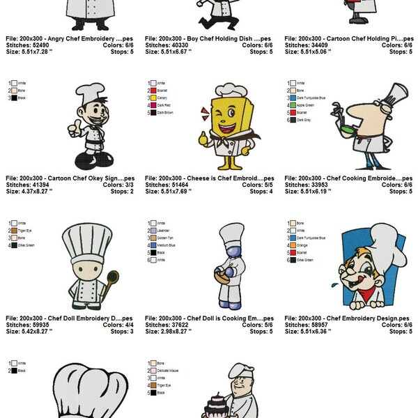 Chef Applique - Etsy