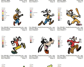 Goofy Inspired Machine Embroidery Design. 5 Sizes Feeling - Etsy