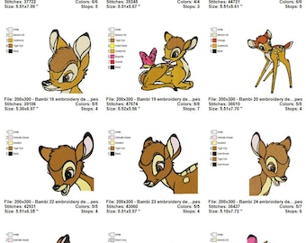 Bambi Embroidery Design Bundle 42 | Etsy