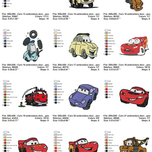 Cars Embroidery - Etsy