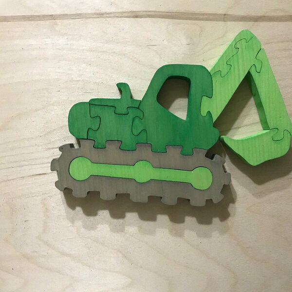 Wooden Excavator Puzzle - Etsy