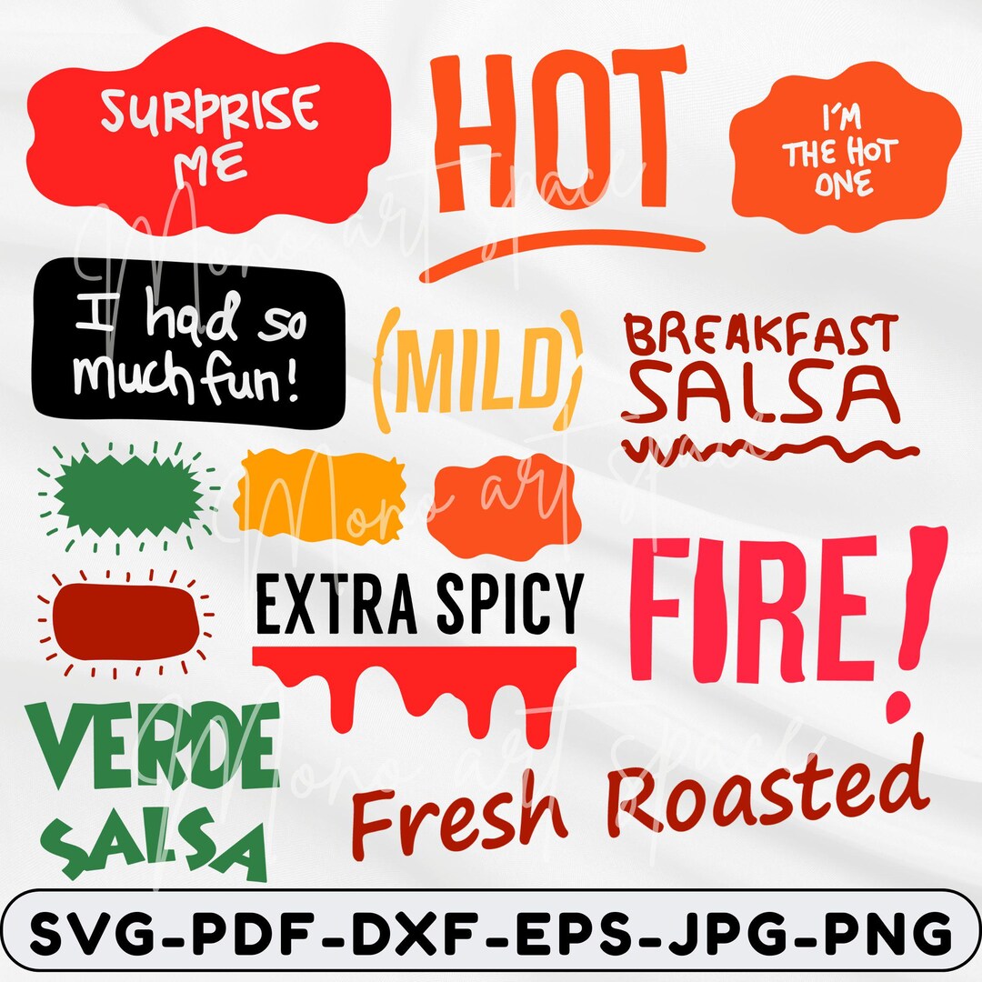Salsa Label SVG Bundle, Hot Sauce Clipart (digital Download) - Etsy