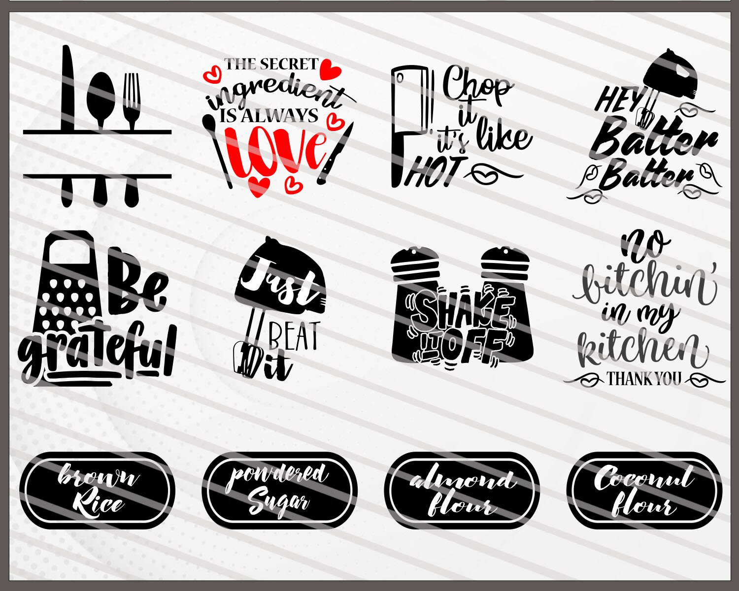 Kitchen Svg Bundle Kitchen Quote Cut File Svg Quotes Chef | Etsy