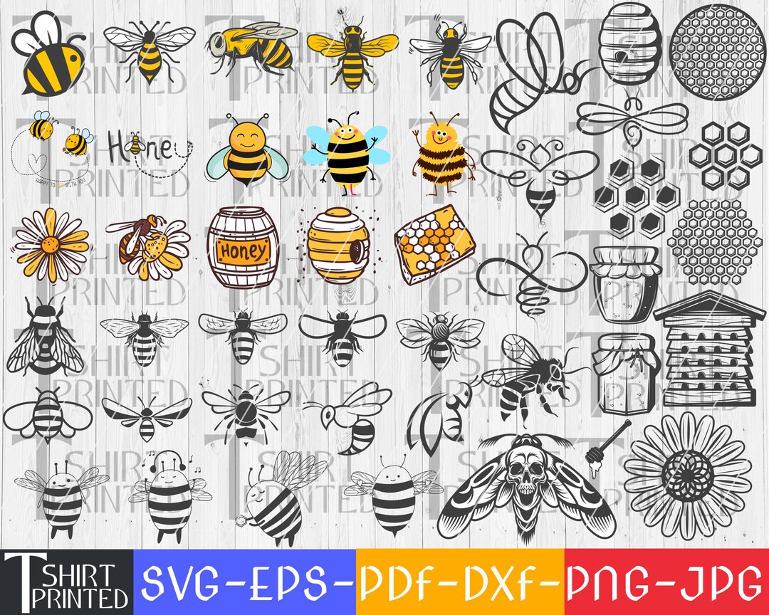 Bee Svg, Bee Svg Bundle, Bumble Bee Svg, Honey Drip, Spring Svg, Honey ...