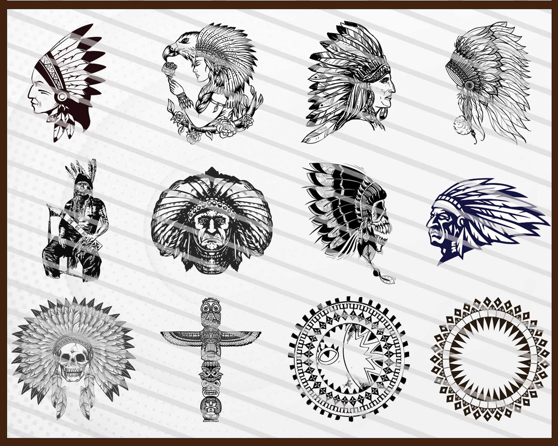 Native American Svg, Tribe Chief Svg, American Indian Svg, Headdress ...