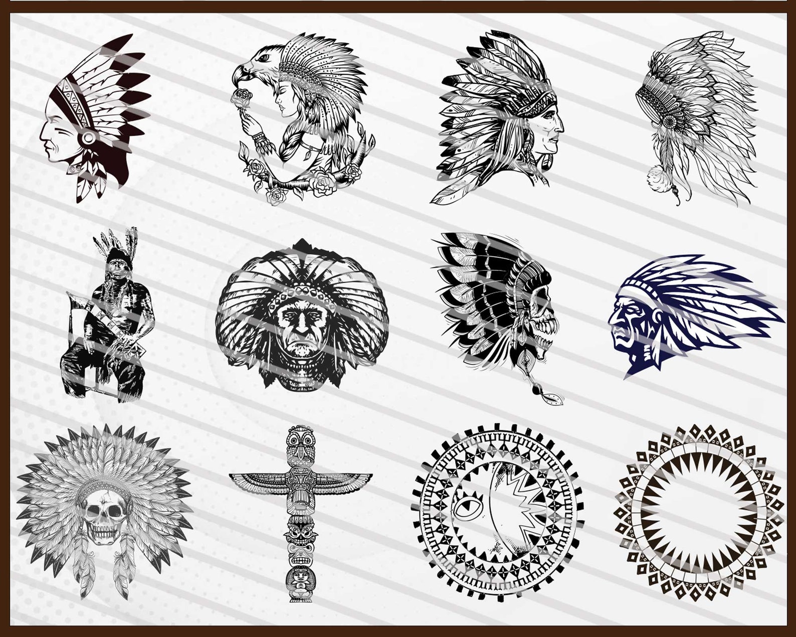 Native American Svg, Tribe Chief Svg, American Indian Svg, Headdress ...