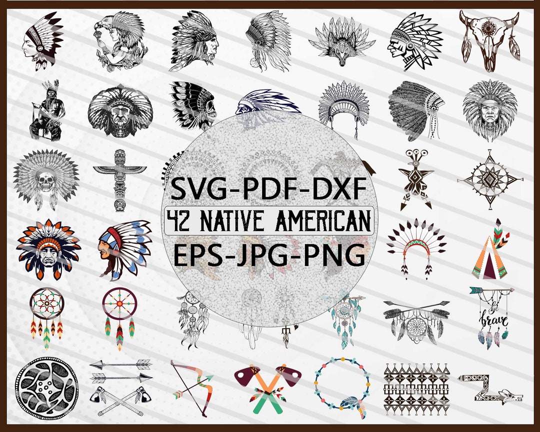 Native American Svg, Tribe Chief Svg, American Indian Svg, Headdress ...