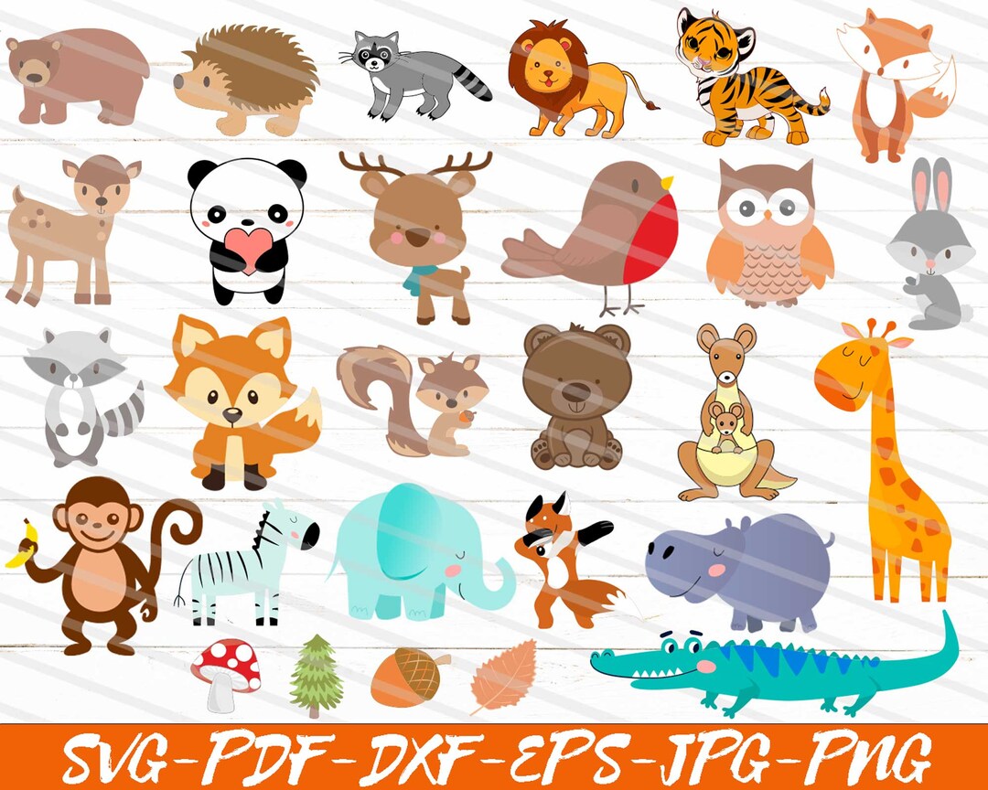 Woodland Animals Svg, Cute Forest Animals, Autumn Animals, Cute Baby ...