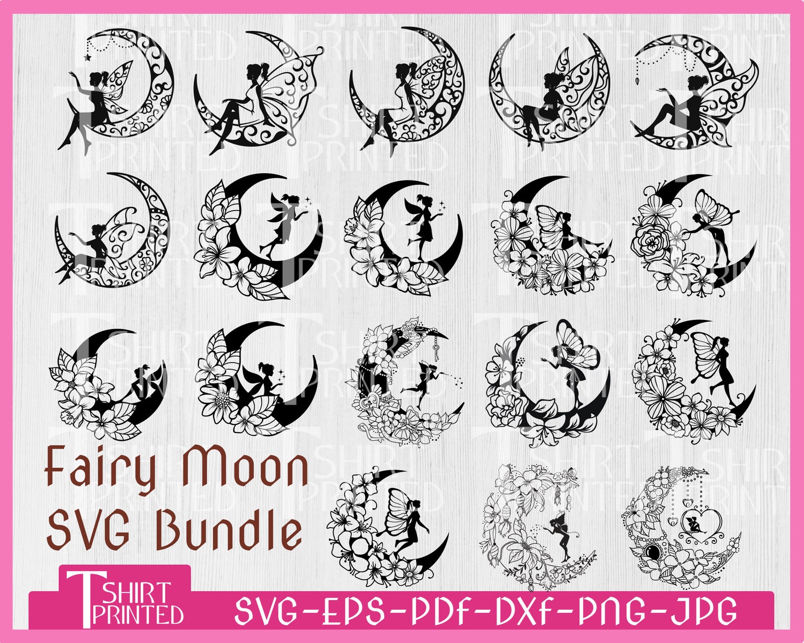Moon Bundle Svg Moon Fairy Moon Phase Svg Moon Star | Etsy