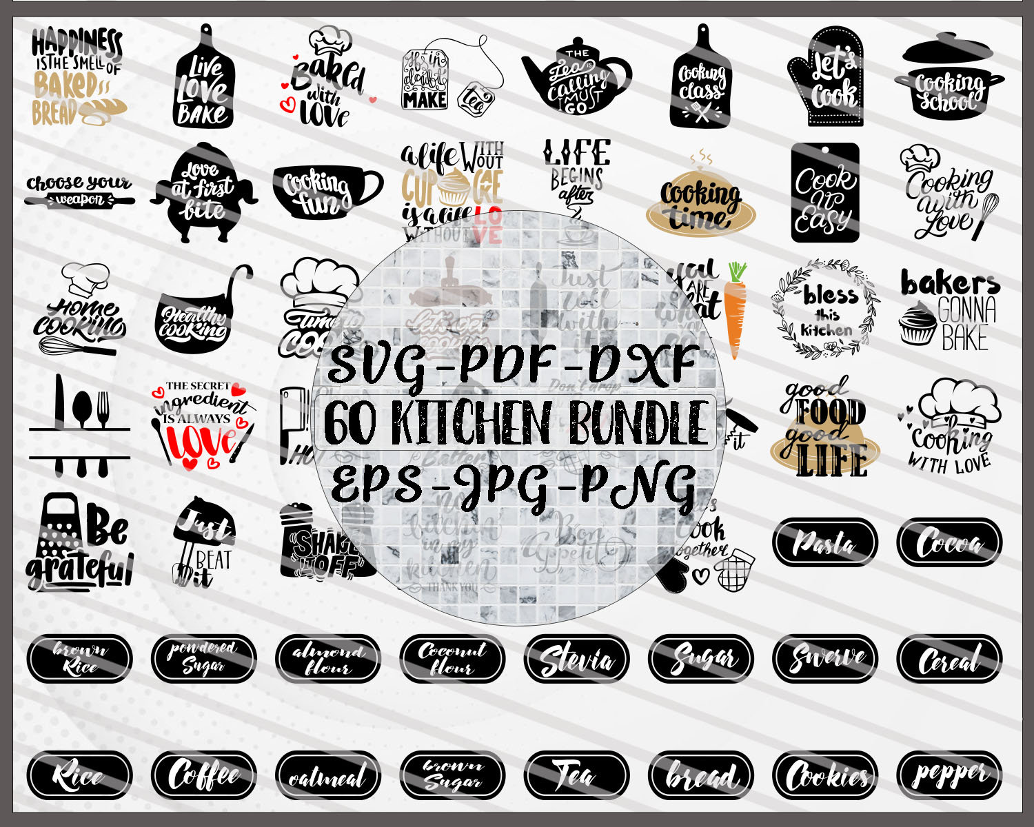 Kitchen Svg Bundle Kitchen Quote Cut File Svg Quotes Chef | Etsy