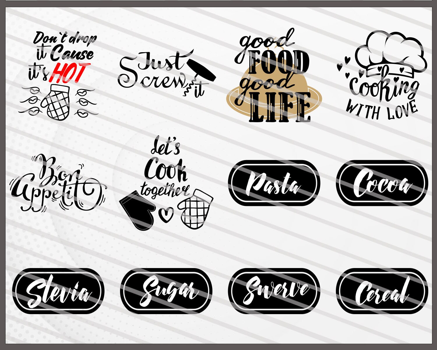 Kitchen Svg Bundle Kitchen Quote Cut File Svg Quotes Chef | Etsy