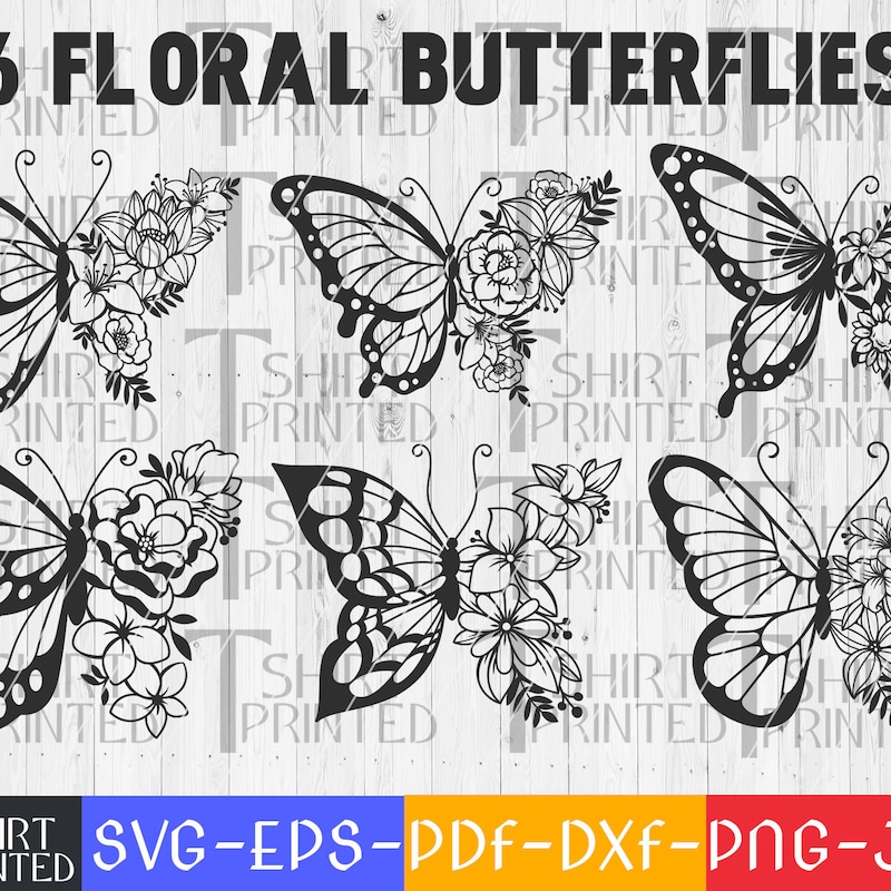 Butterfly Flower Svg - Etsy