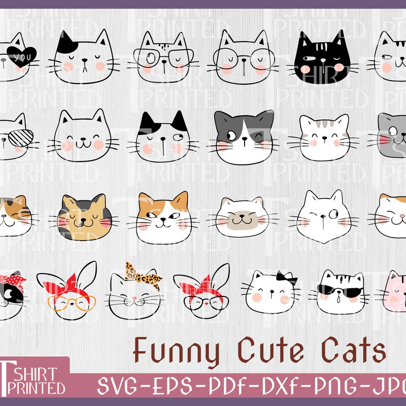 Funny Cat Svg - Etsy
